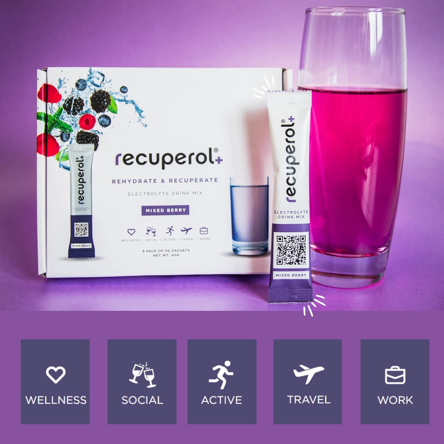 Recuperol Electrolyte Powder Supplement for Dehydration - 20 Sachets ...