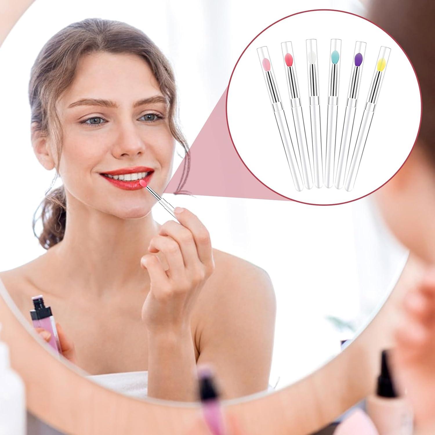 12 Pcs Silicone Lip Brush Silicone Lip Applicator with Transparent ...