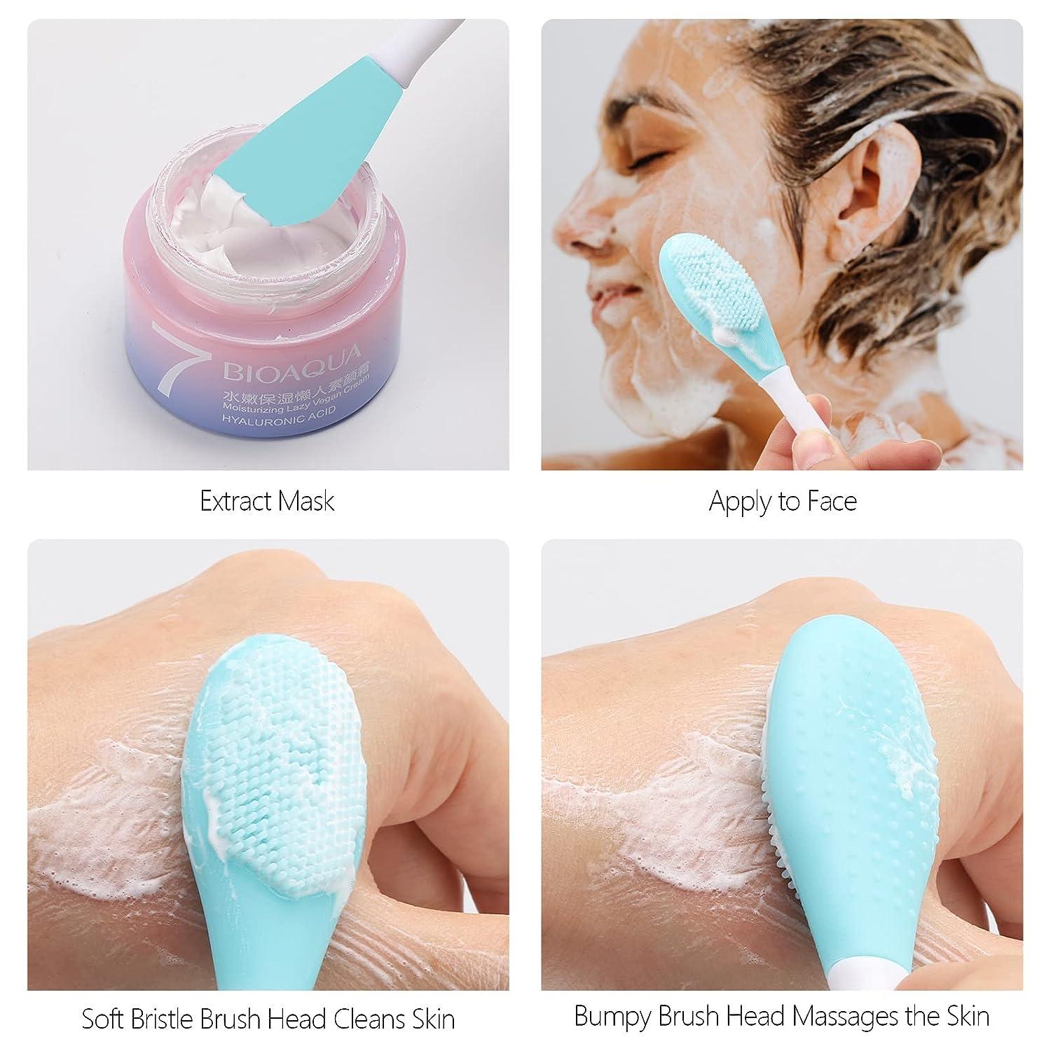 10 Pcs Silicone Face Mask Applicator & Lip Scrub Brush Tool - Double ...