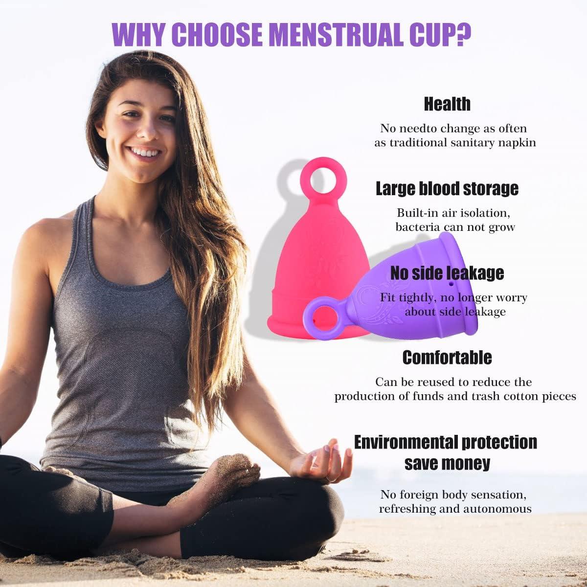 QNCZ Menstrual Cups - Safe & Soft Reusable Period Cup Set for Beginners ...