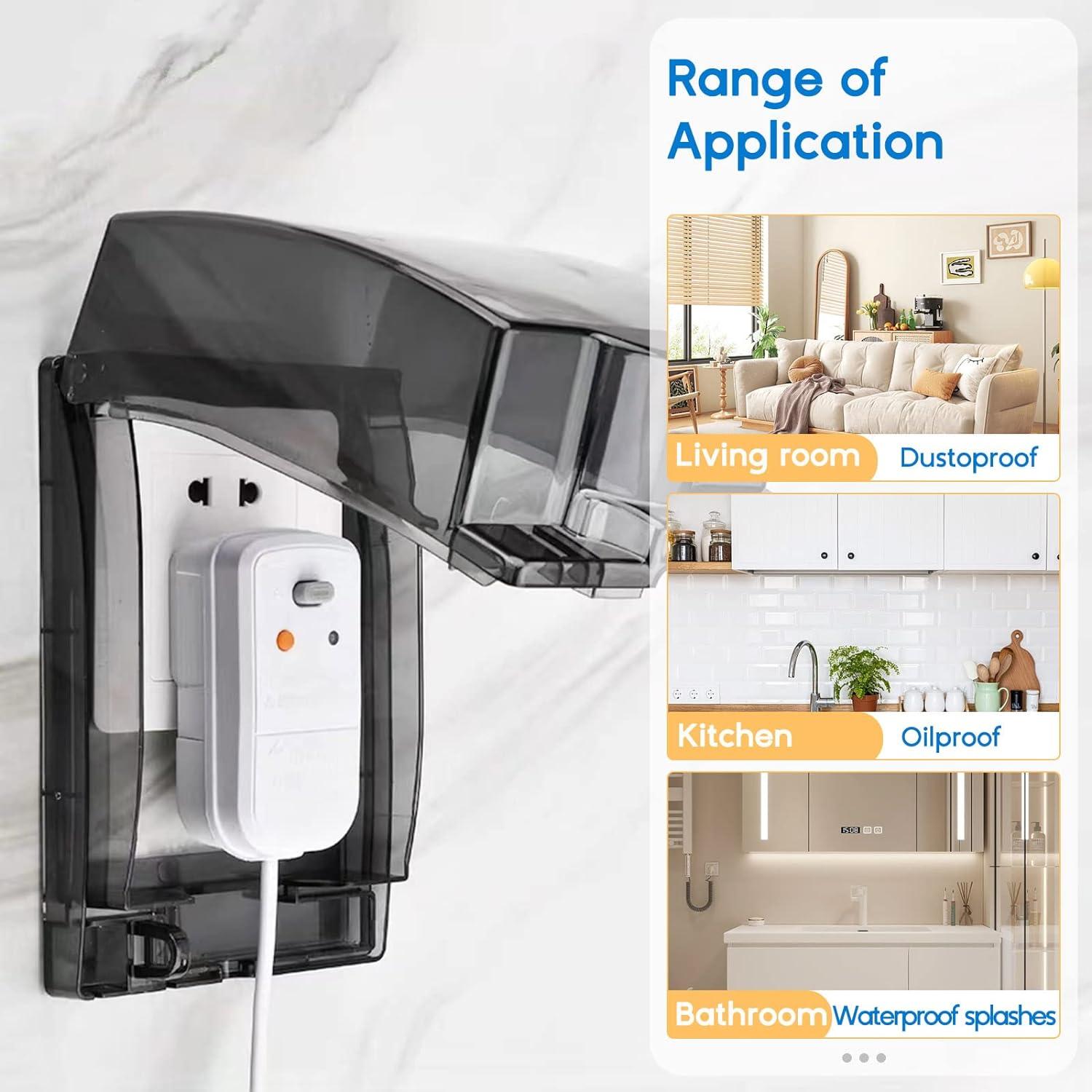 Lockable Waterproof Socket Cover Electrical Outlet Cover Box for Baby ...