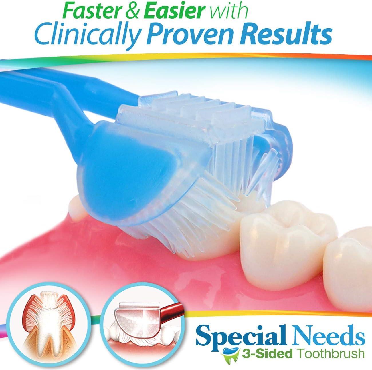 DentTrust 3-Sided Caregiver Toothbrush - Soft, Gentle Wrap-Around ...