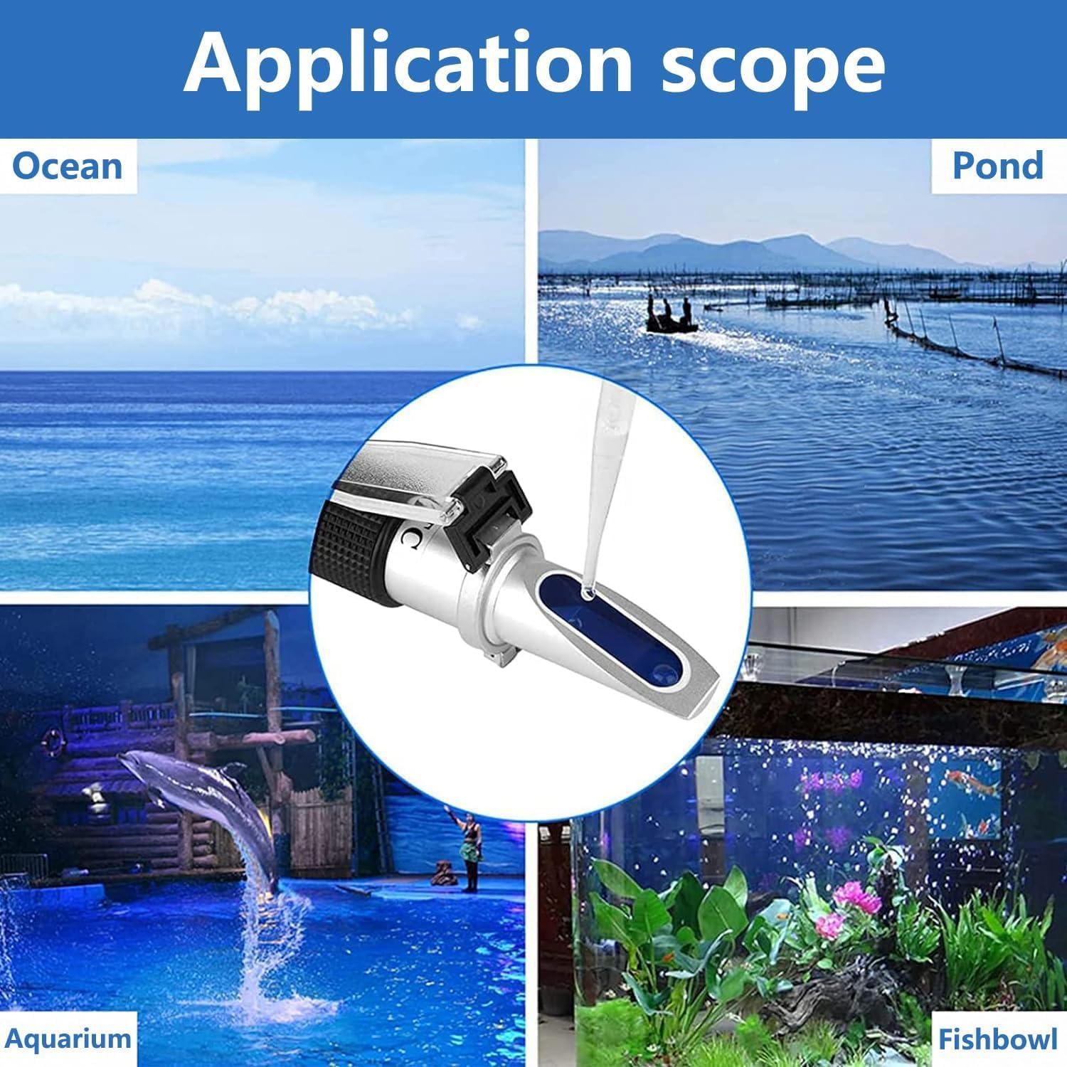 Retoteng Salinity Refractometer 0-100% Handheld Salinity Refractometer ...