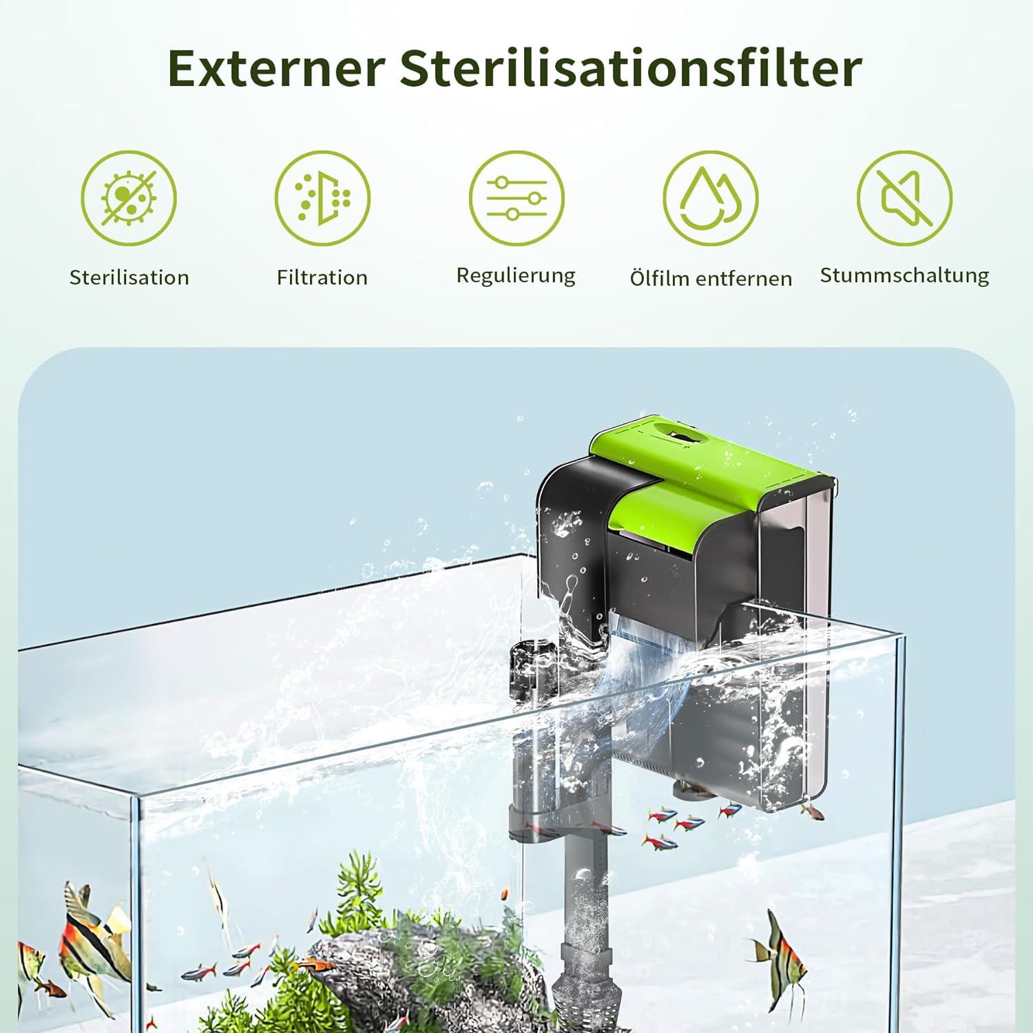 Forever Speed Aquarium Foreign Filter with UVC - 4-in-1 Adjustable Flow ...