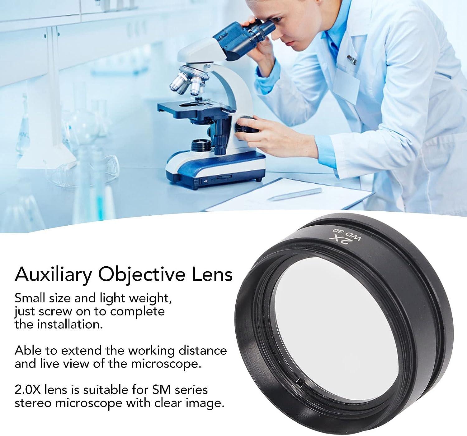 2X Barlow Lens Microscope Accessory for Stereo Microscope - Aluminium ...