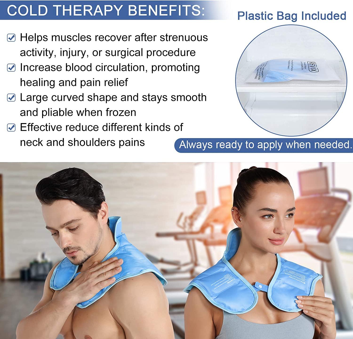 REVIX Large Neck Ice Pack for Pain Relief - Reusable Gel Cold Compress ...
