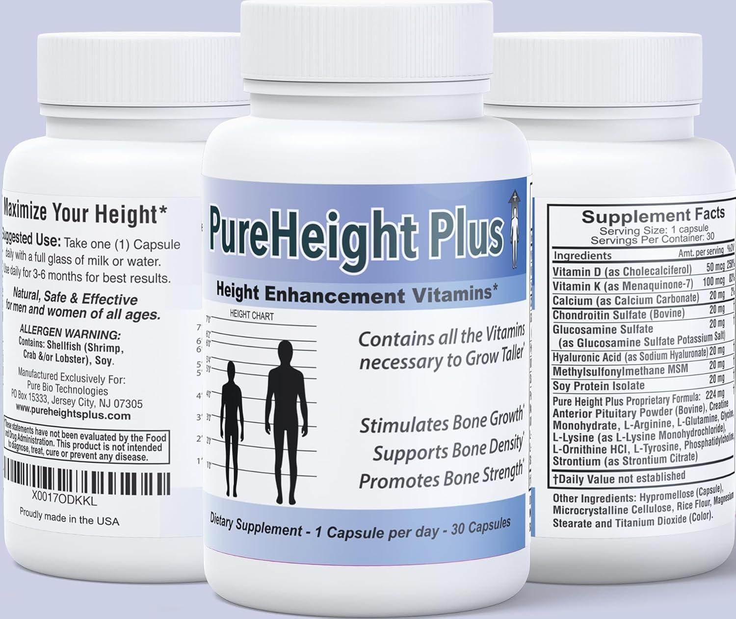 Pure BioTechnologies PureHeight Plus Height Enhancement Supplement - 30 ...