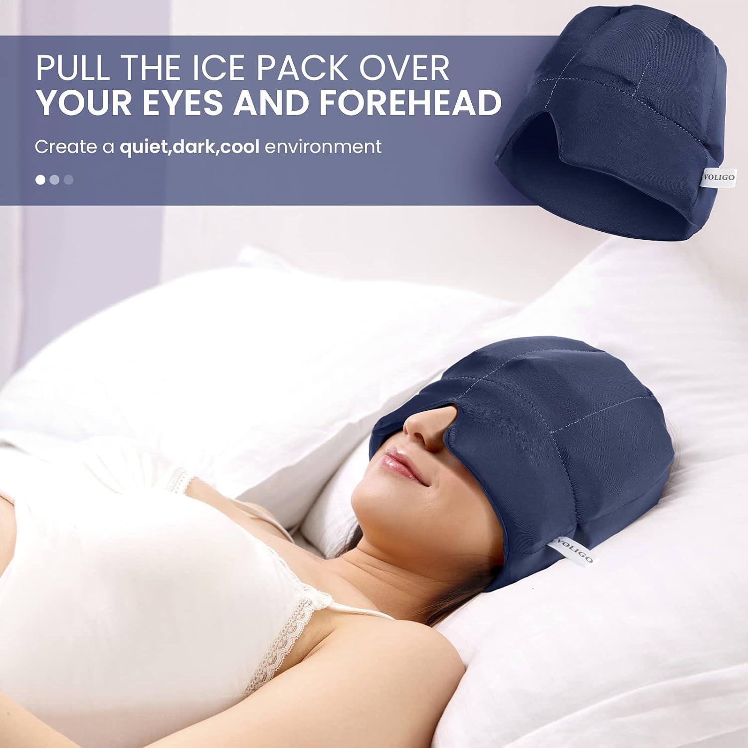 Gel Ice Headache & Migraine Relief Hat - Long-Lasting Cooling Therapy ...