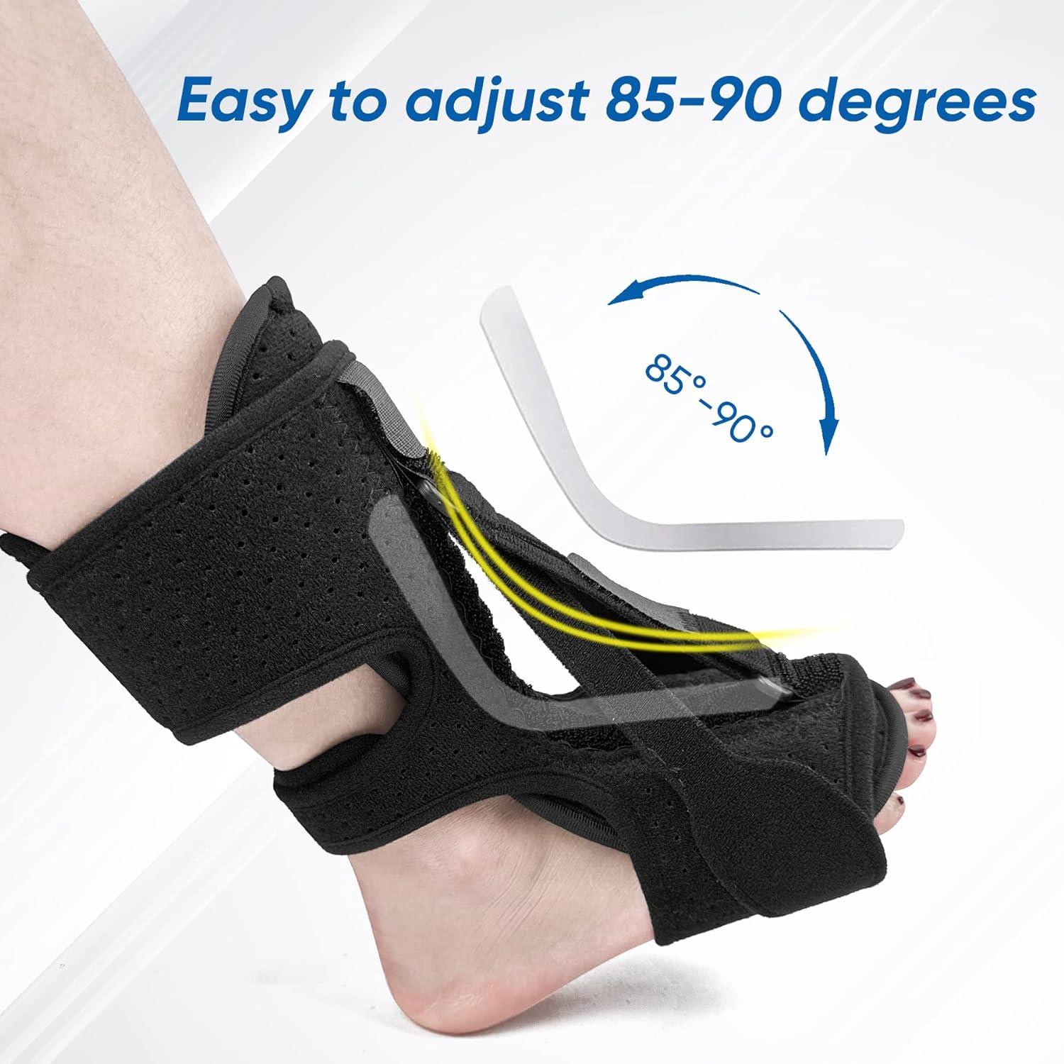 LISTENJIALE Plantar Fasciitis Night Splint - 2 Pack with Arch Support & 3 Adjustable Straps ...