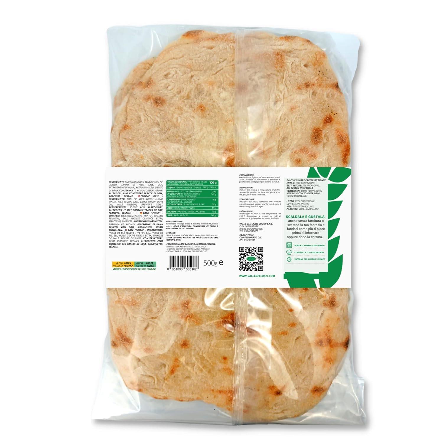 Valle del Crati Pinsa Bases - 6 Pre-Cooked Italian Pinsa Ready in 5 ...