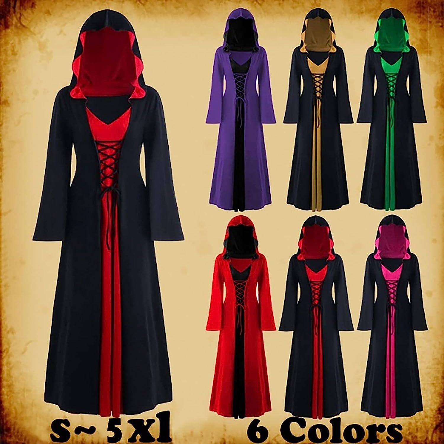 Bilqis Plus Size Green Gothic Medieval Witch Costume with Strappy Cloak ...