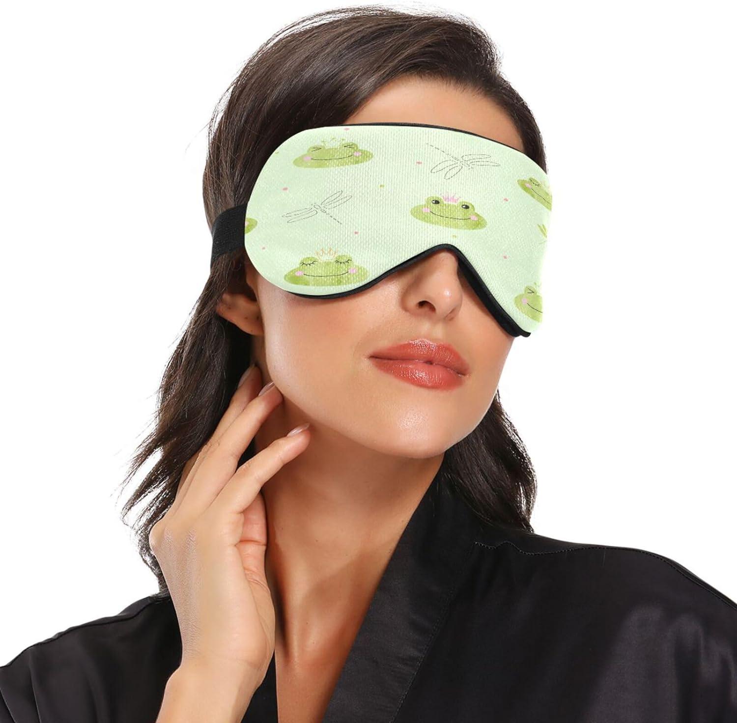 WELLDAY Cute Frogs Dragonfly Sleep Mask - Soft Comfort Eye Shade for ...