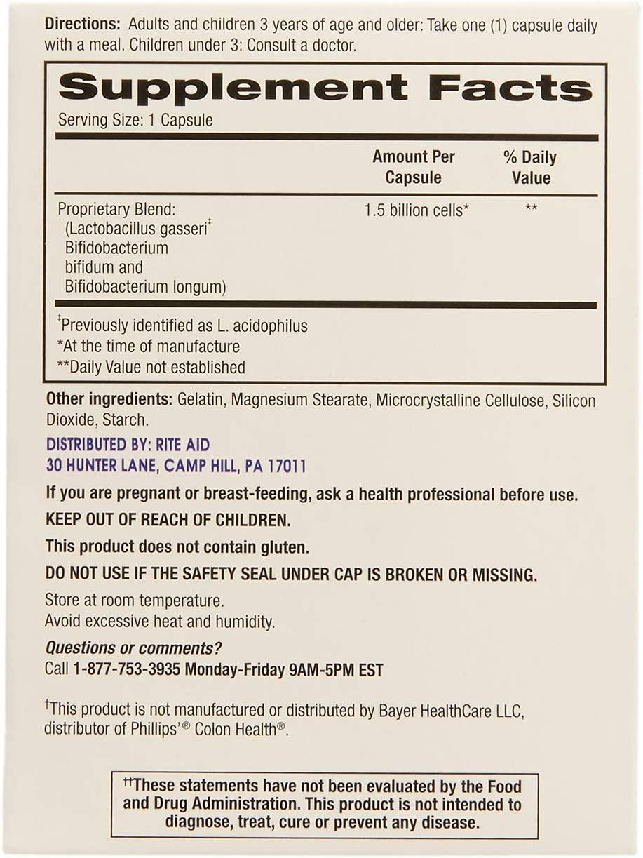 Rite Aid Probiotic Colon Support Capsules - 60 Count | Daily Supplement ...