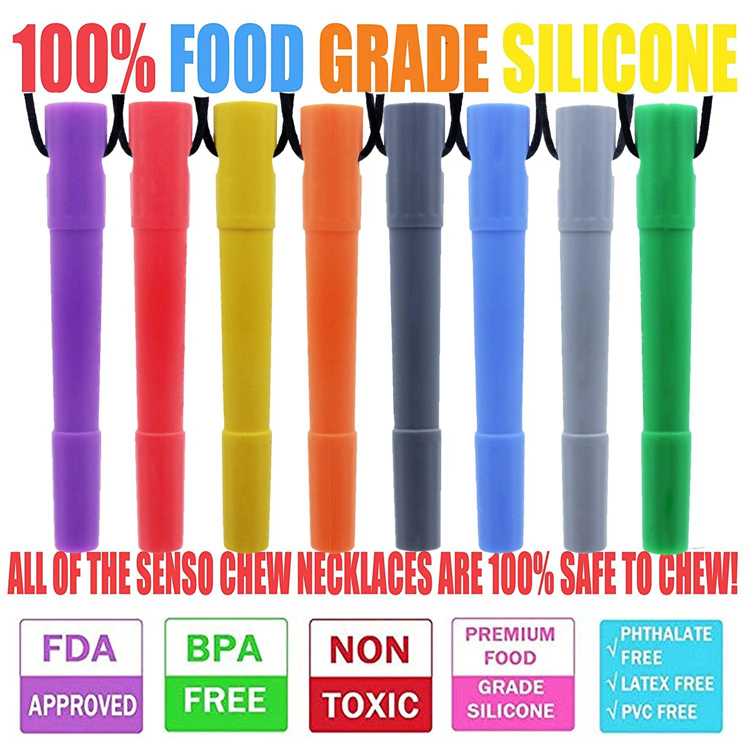 GNAWRISHING Sensory Chew Necklace 8-Pack for Autistic ADHD SPD ...