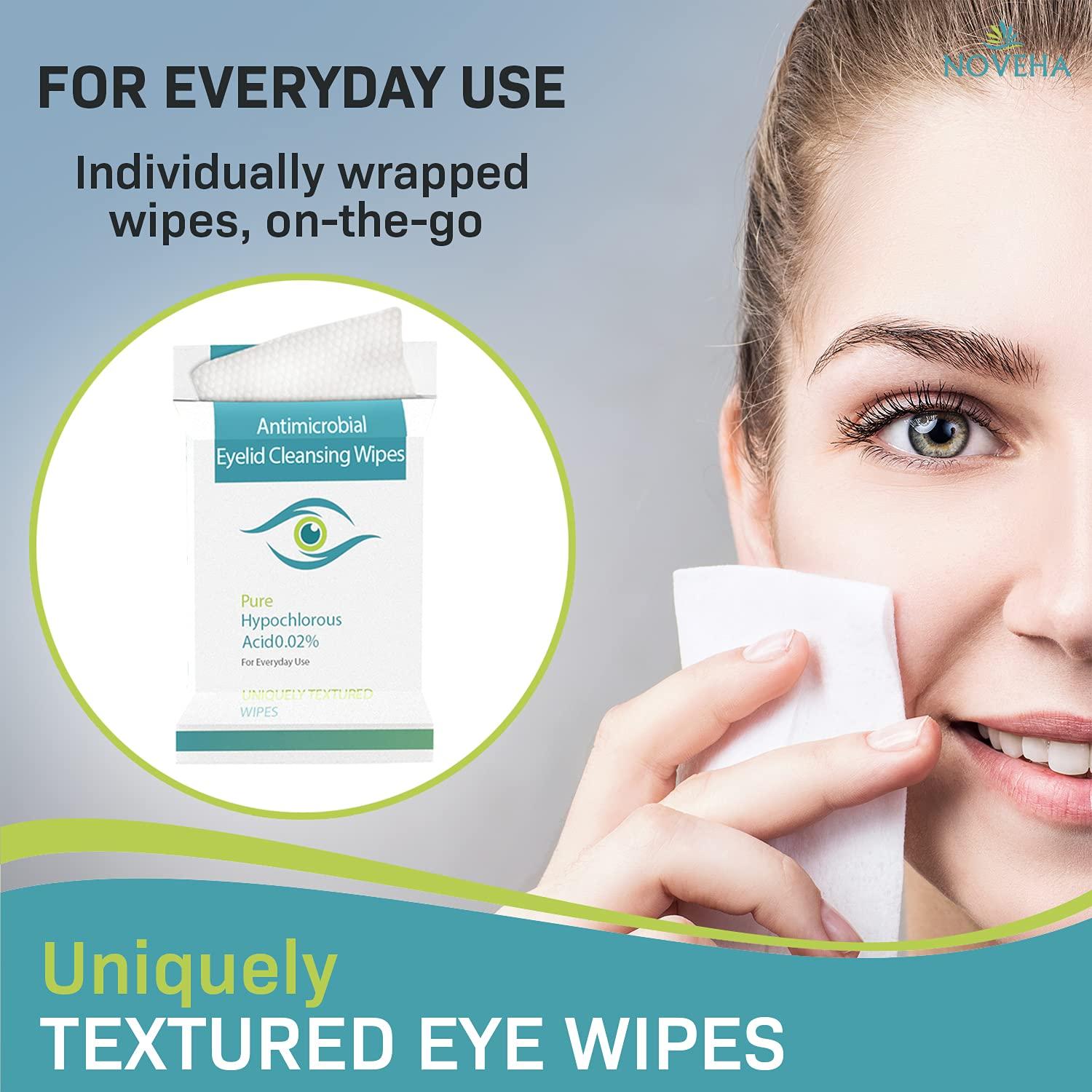 NOVEHA Eyelid & Lash Wipes | Gentle & Natural Hypochlorous Acid ...