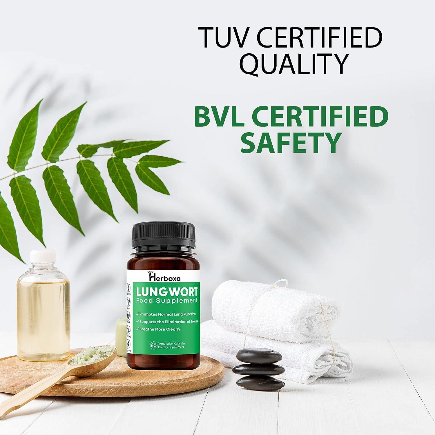 Herboxa Lungwort Lung Support Supplement - Clear Lungs & Detox Capsules ...