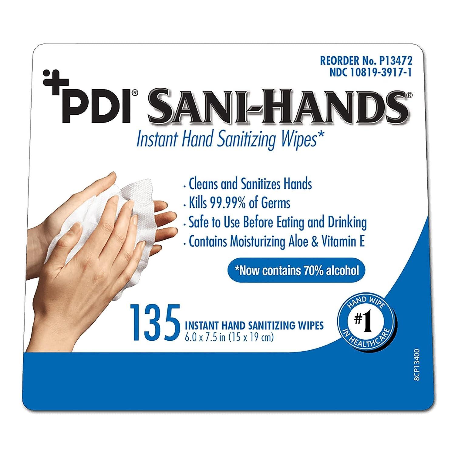 Sani-Hands Ethyl Alcohol Hand Sanitizing Wipe Canister - 135 Wipes ...