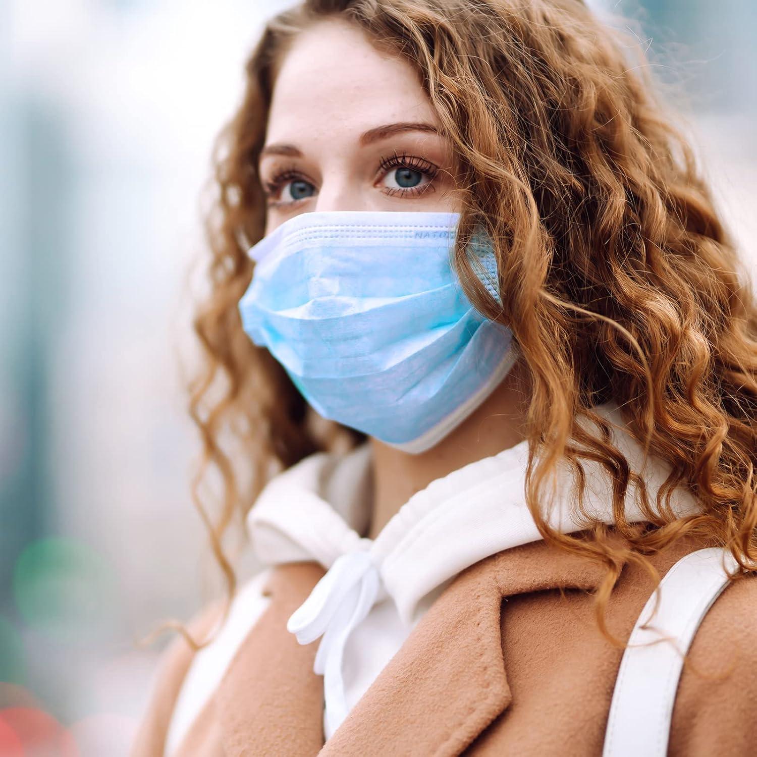 Naton Pack of 50 Medical Disposable Masks - 3-Ply Blue Surgical Masks ...