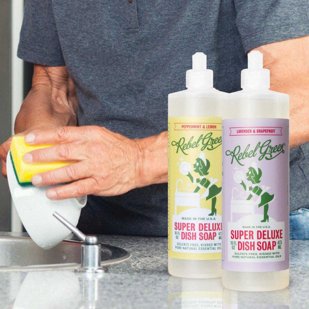 Rebel Green Super Deluxe Dish Soap - Natural & Sustainable Lavender ...