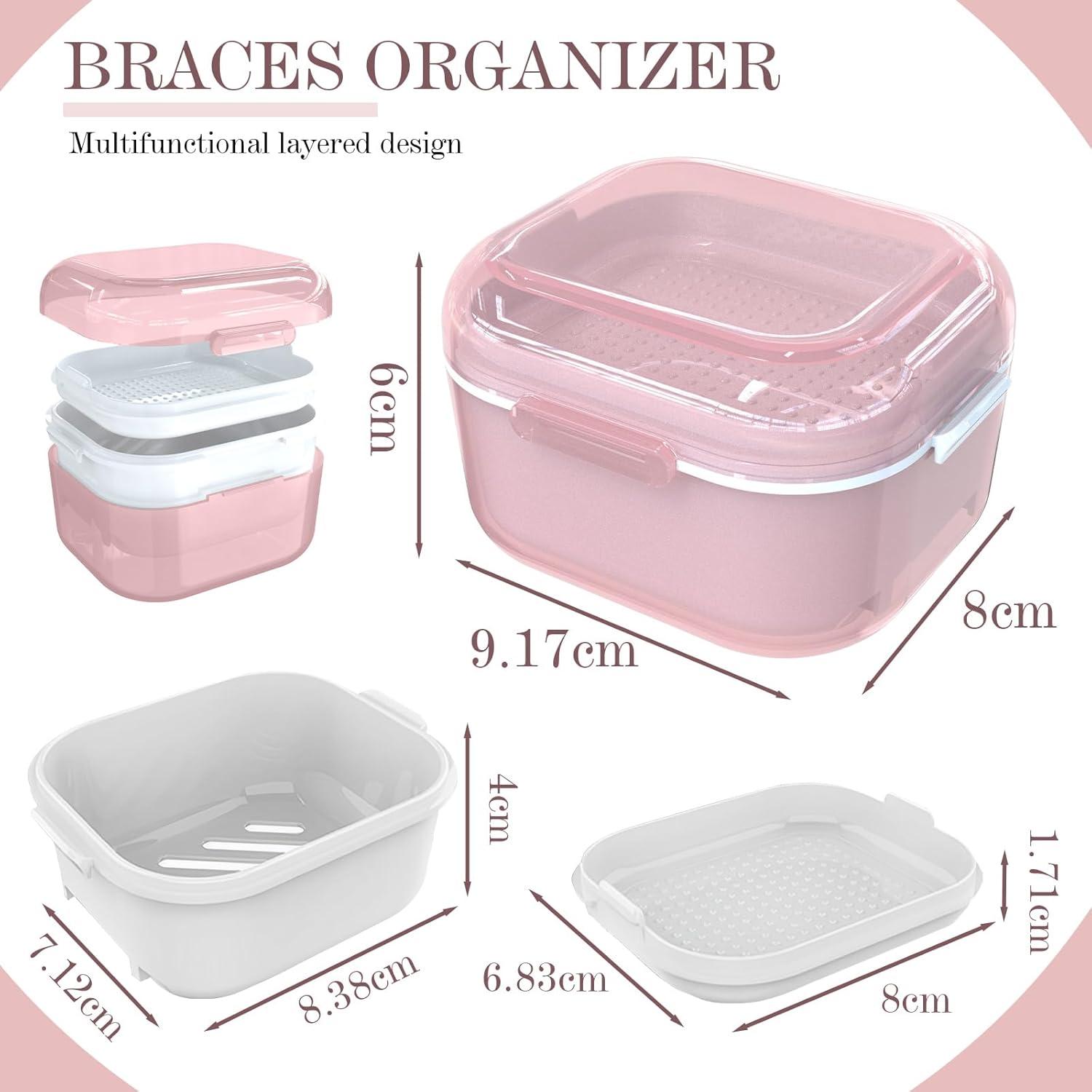 Pink Retainer Case & Denture Storage Box | Aligner Protection Case for ...