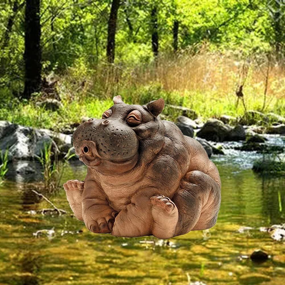 Nanga Bawa Animal Fountain Spitter Carp and Hippo Garden Water Feature ...