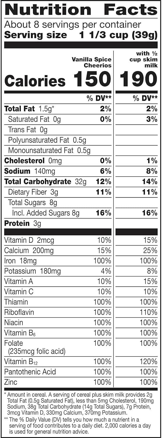 General Mills Vanilla Spice Cheerios Cereal 12oz (340g) | Made with ...