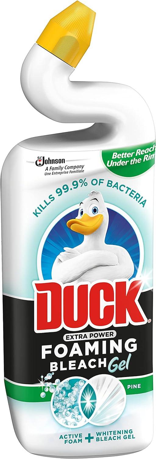 Duck Foaming Bleach Gel Toilet Liquid Cleaner Pine 750ml (Pack of 2 ...