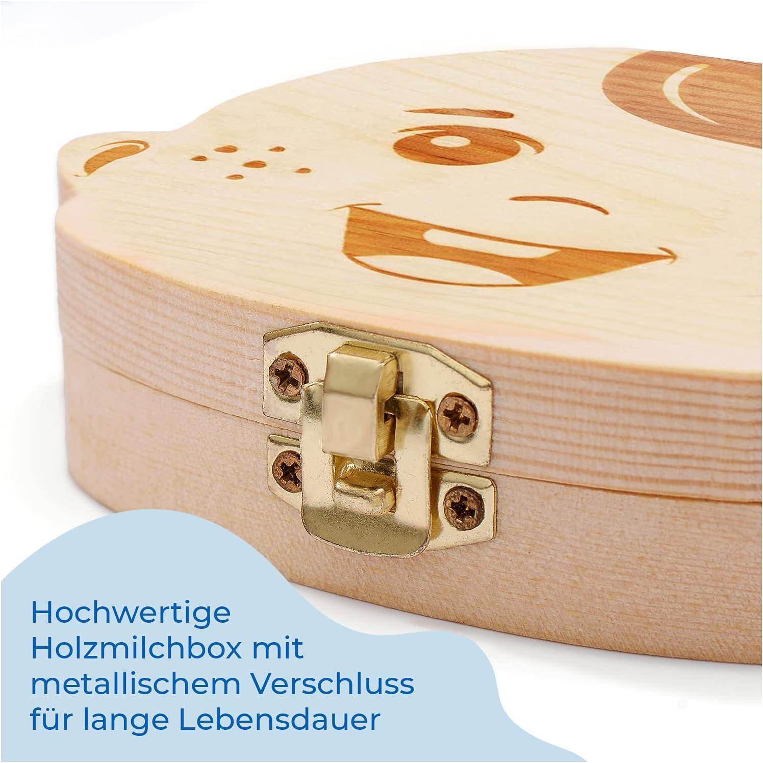 Magicat Premium Milk Tooth Jar for Boys - Wooden Keepsake Box for Baby ...