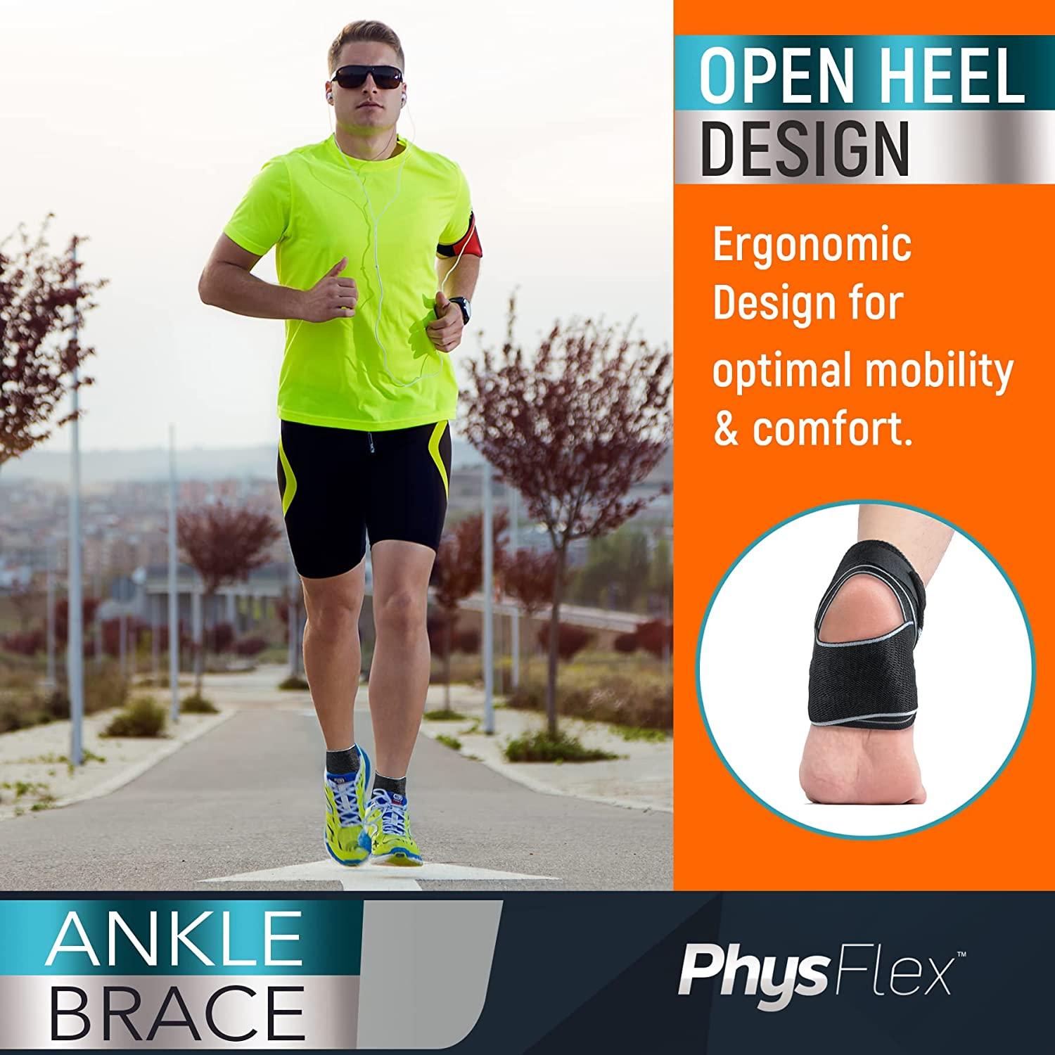 PhysFlex Ankle Brace 2 Pack - Compression Sleeve with Adjustable Strap ...