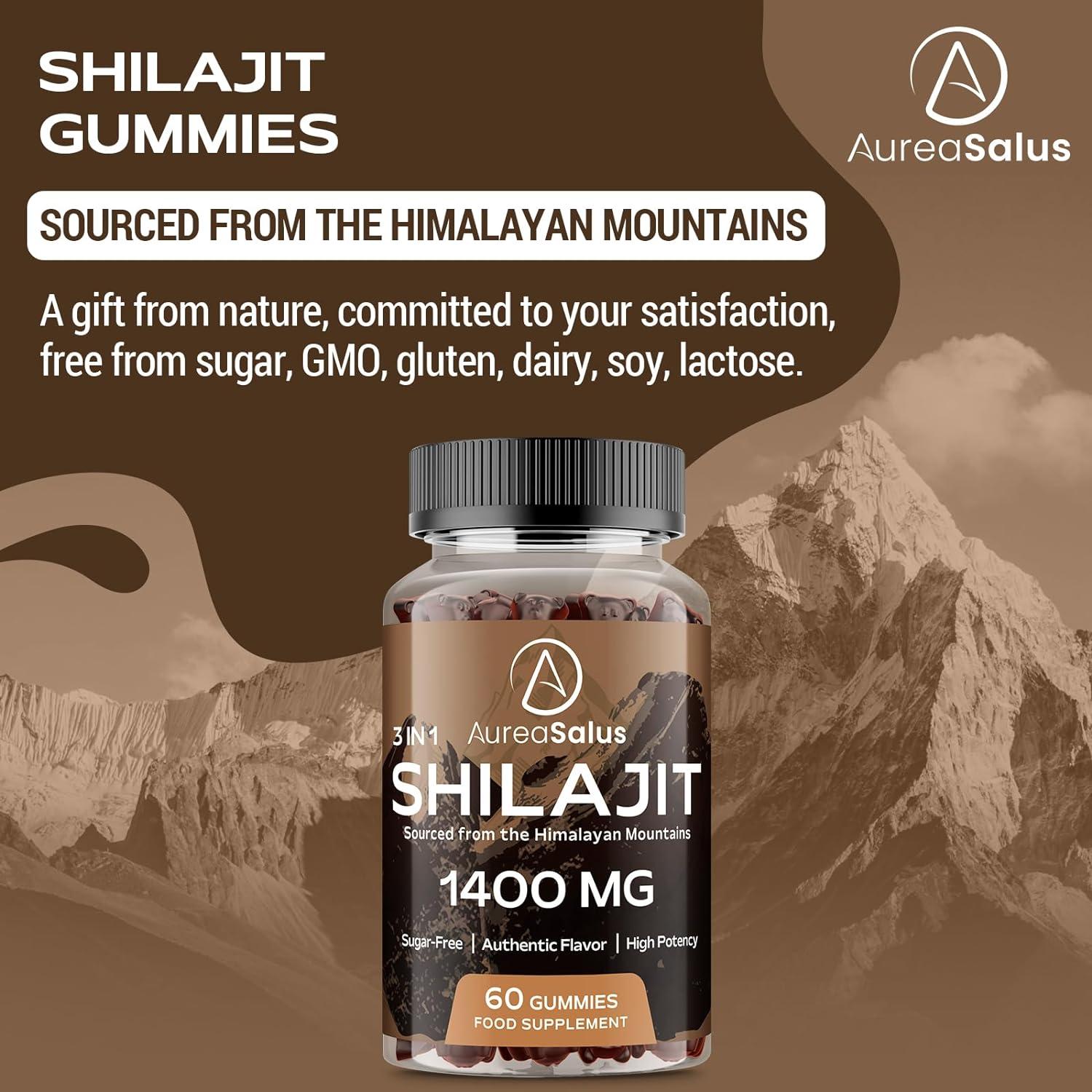 Shilajit Gummies 1400mg Shilajit Supplement with Chaga and Ashwagandha Original from Himalayan ...
