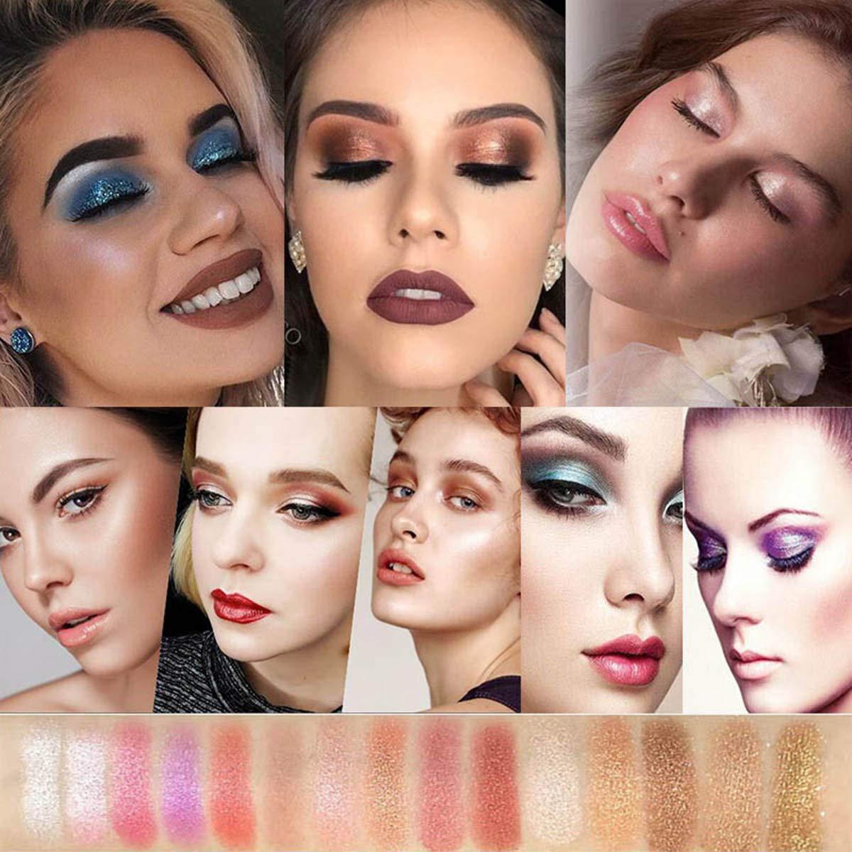 UIFCB Glitter Eyeshadow Palette - 10 Colors Sparkle Shimmer Eye Shadow ...