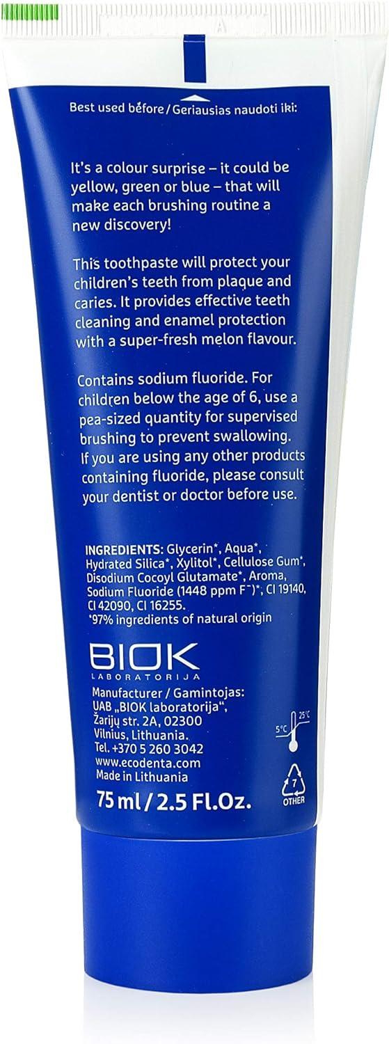 Ecodenta Kids Melon Flavour Cavity Fighting Toothpaste - 75ml (Pack of ...