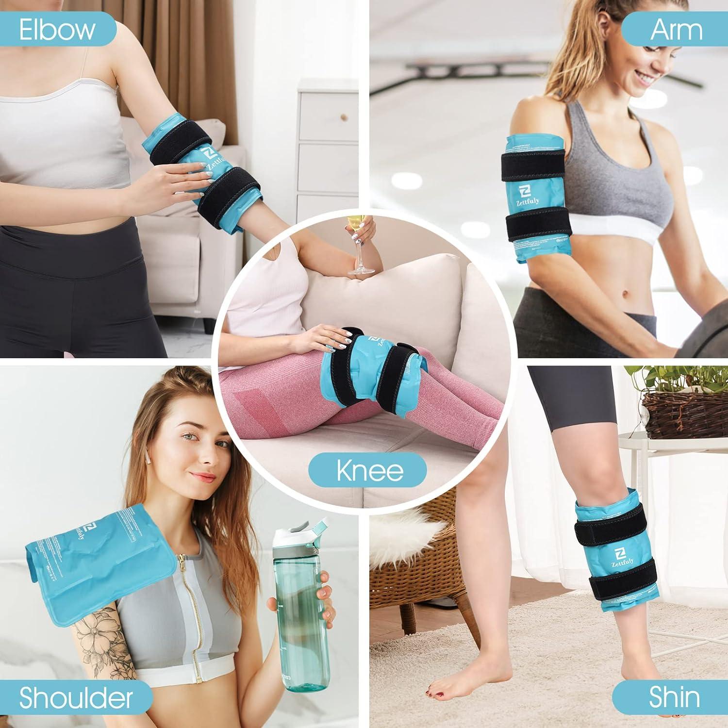 Zettfuly Knee Ice Pack Wrap - Cold Compression Therapy for Knee Pain ...