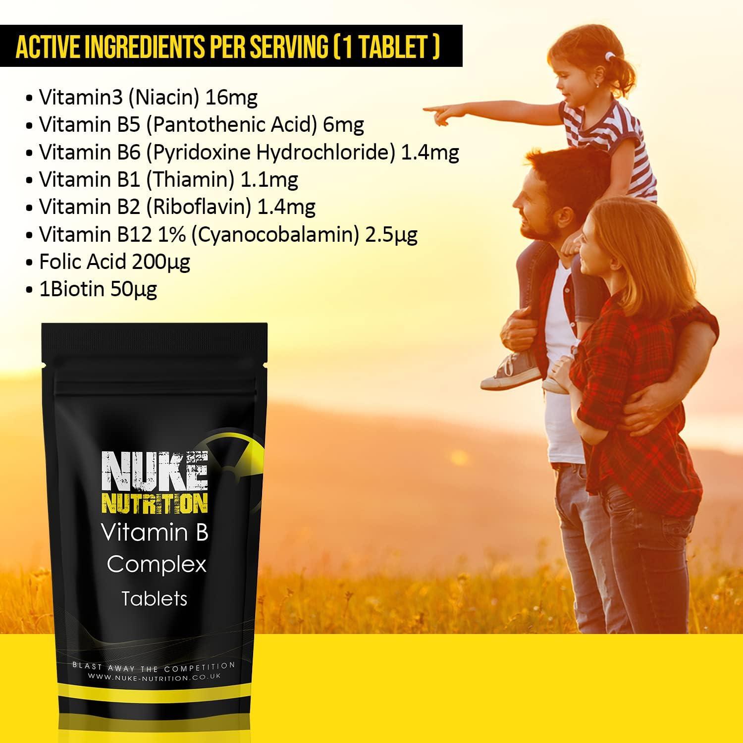 Nuke Nutrition Vitamin B Complex - 180 Tablets | Complete High Strength ...