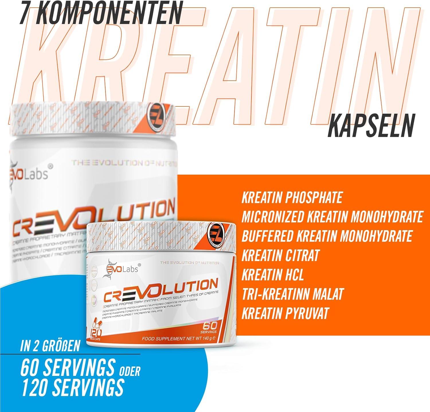 Evolabs Crevolution Capsules - Multi-Component Creatine for Strength & Endurance | Muscle Growth ...