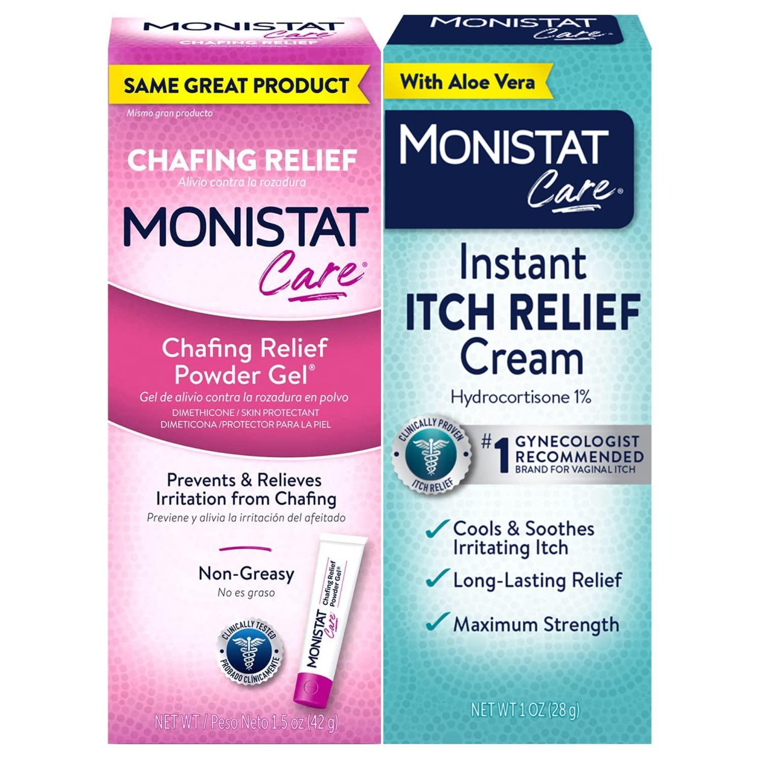 Monistat Care Relief Pack, Chafing Relief Powder Gel & Intense Itch ...
