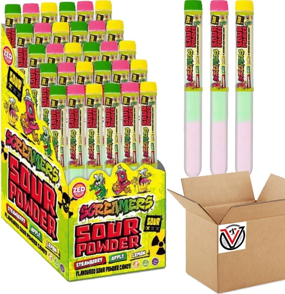 Zed Candy Screamers Powder Tubes 15g - Fruit flavoured sour powder (15 ...
