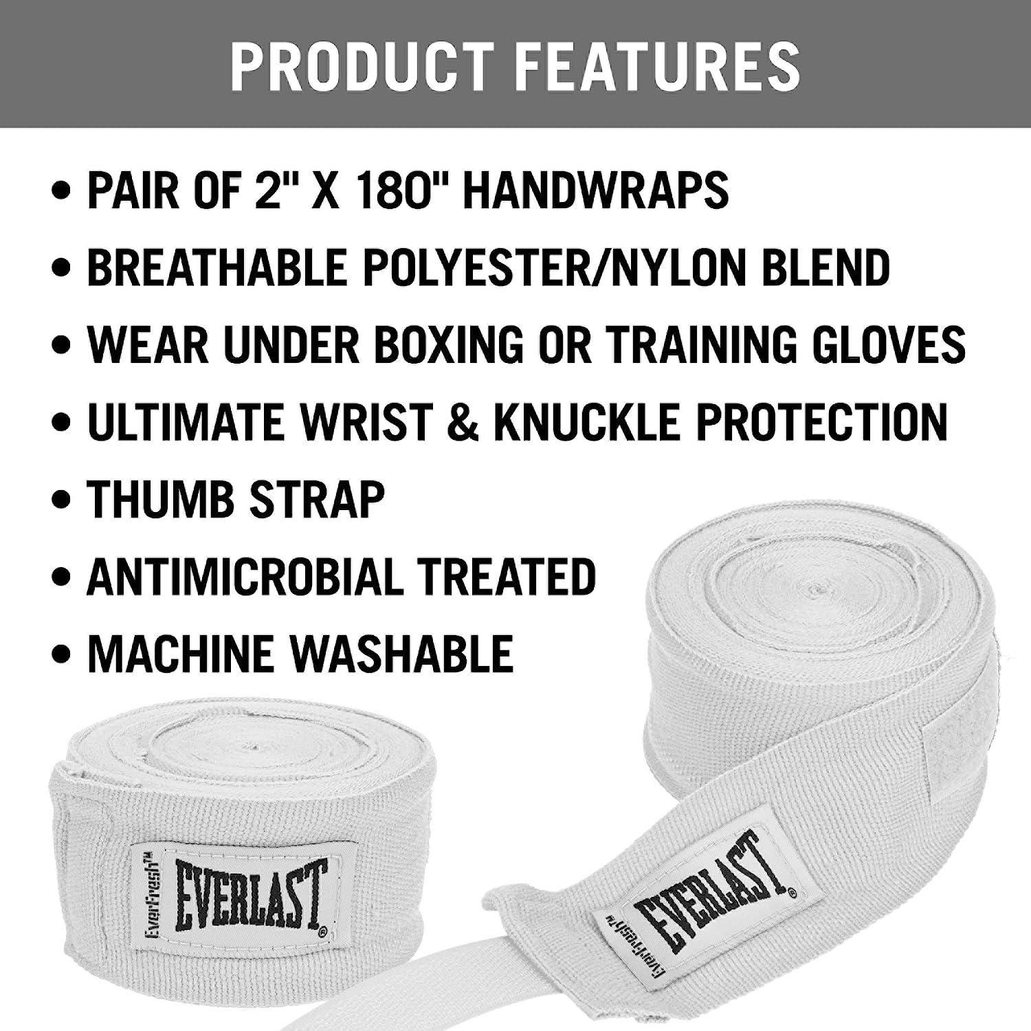 Everlast 4456WHT Hand Wraps White 180 - Premium Boxing Hand Wraps | Buy ...