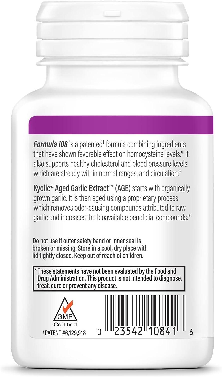 Kyolic Aged Garlic Extract Formula 108 Total Heart Health 100 Capsules ...