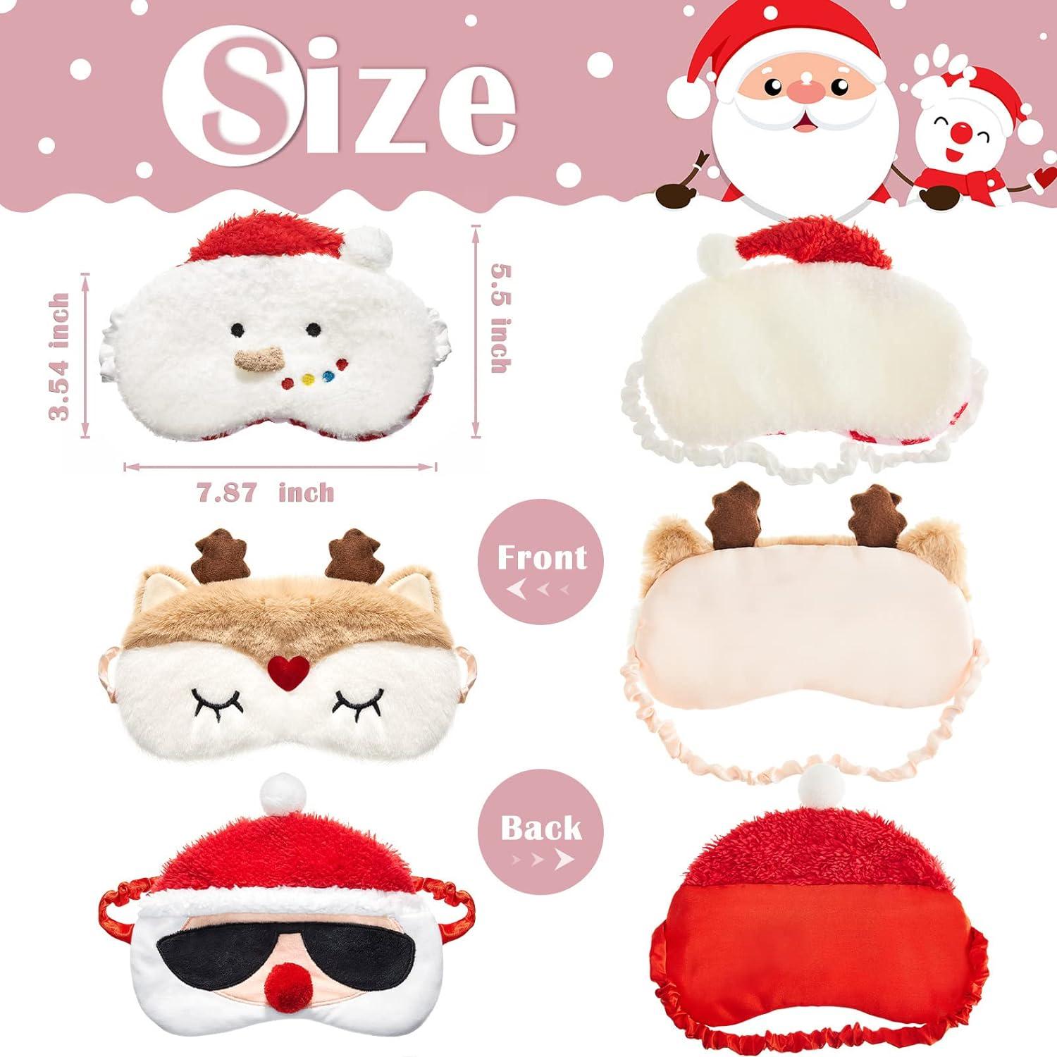 Christmas Eye Masks for Kids - Set of 3 Santa & Snowman Sleep Masks ...