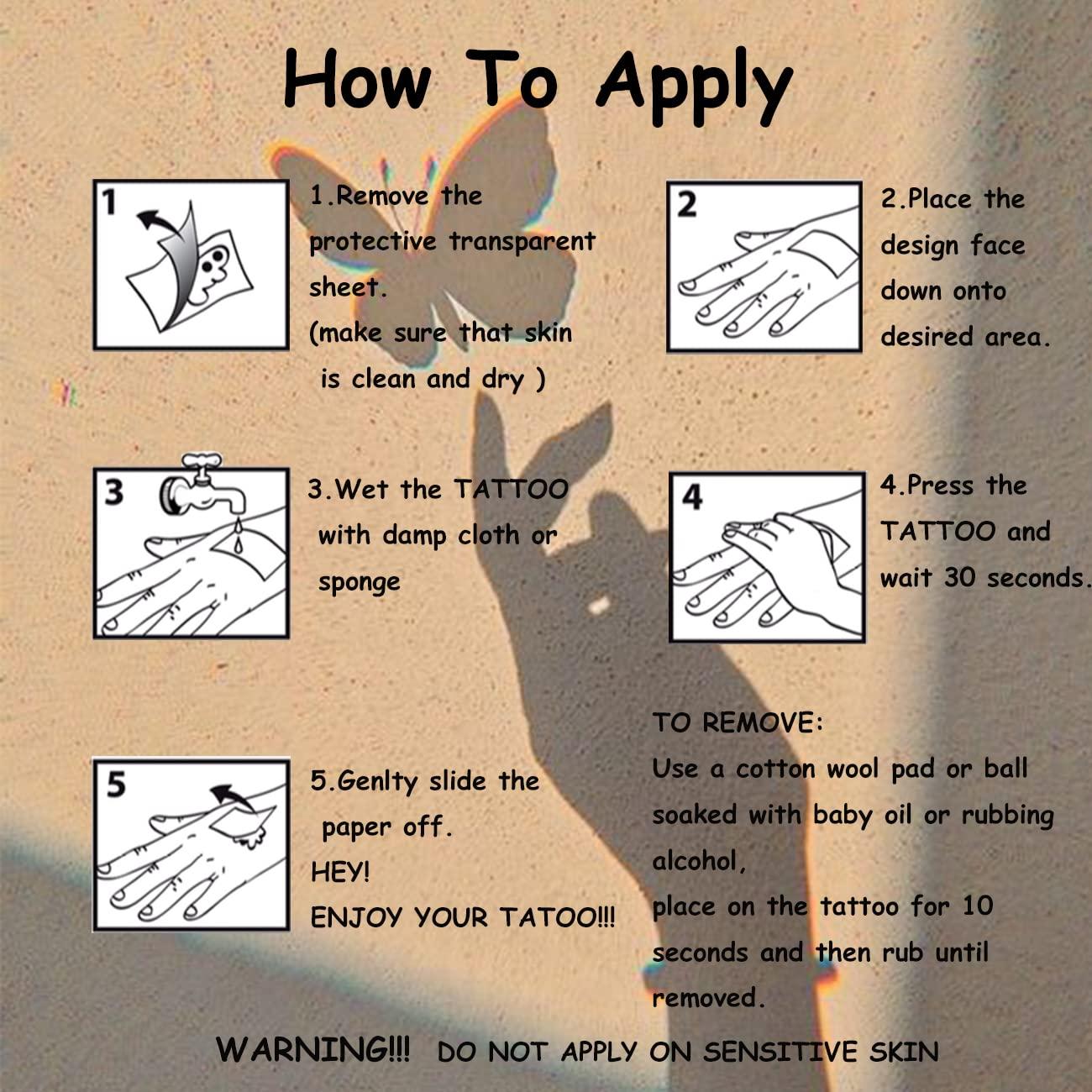 CHARLENT Butterfly Tattoos- 120 Realistic 3D Temporary Tattoos for ...