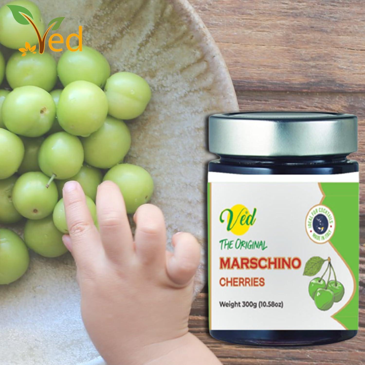 Ved Gourmet Original Green Maraschino Cherries - Vegan Italian Cocktail ...