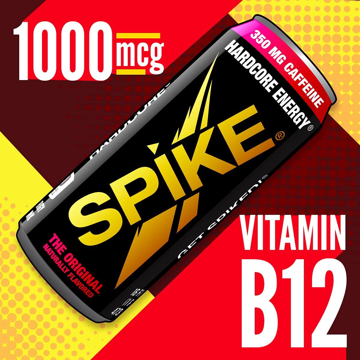 Spike Hardcore Energy Drink Original Flavor - 350 mg Caffeine 800 mg ...