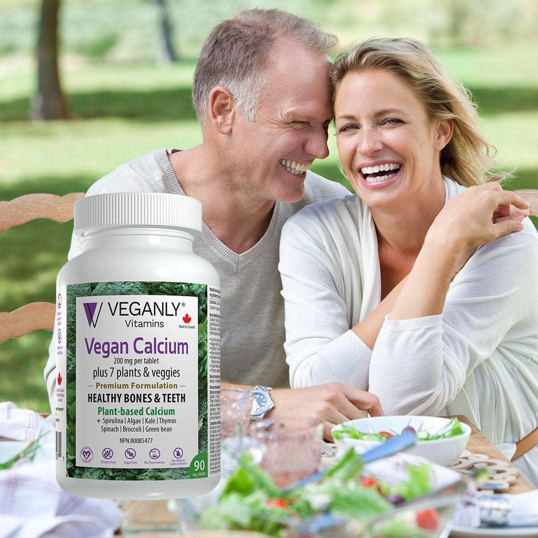 VEGANLY Vegan Calcium Plus 7 - Plant-Based Supplement for Healthy Bones ...