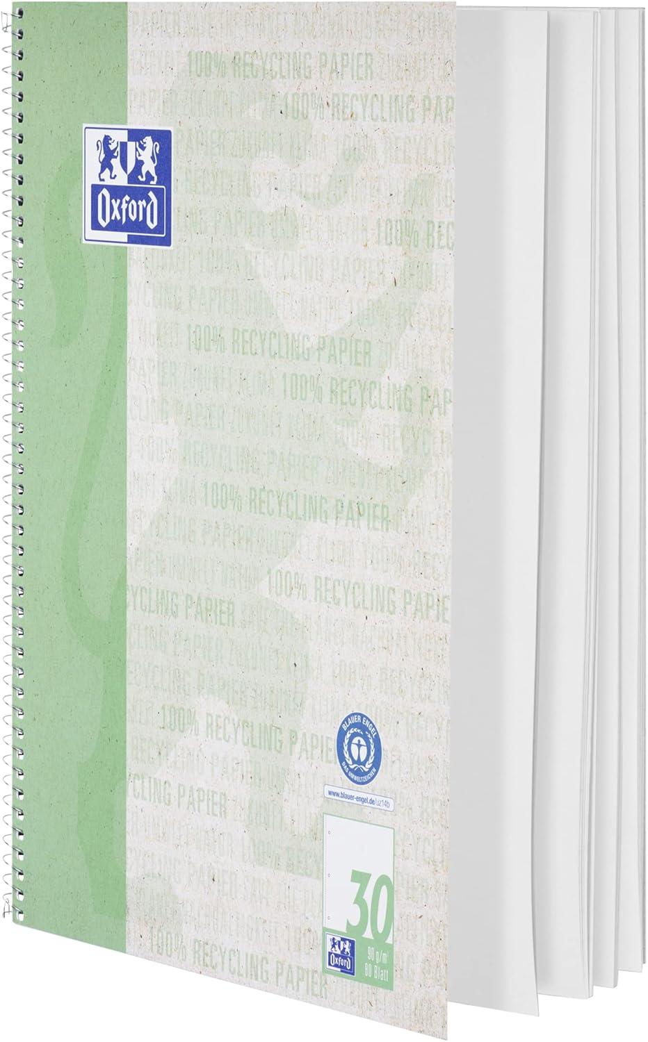 Buy Oxford Recycling College Block - A4 Blank 80 Sheets Pack of 10 ...
