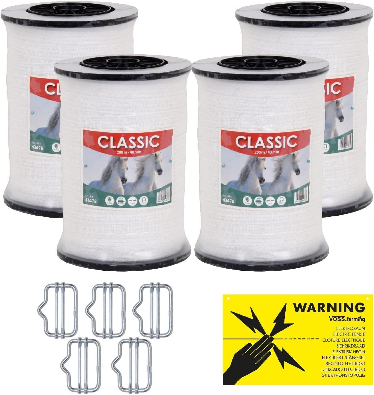 Voss.Farming 40mm Classic Pasture Fence Band - 800m Niro White Electric ...