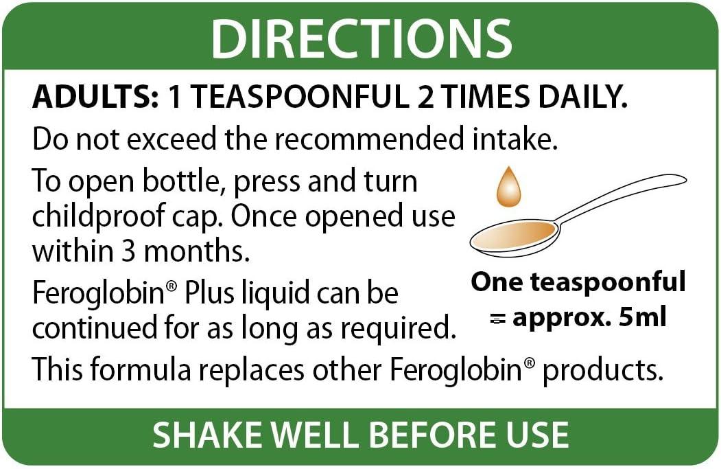 Vitabiotics Feroglobin 200ml Plus Liquid - Iron Supplement for Energy ...
