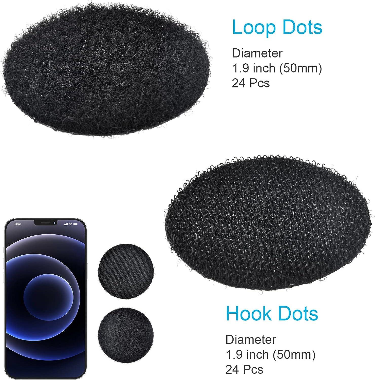 24 Sets Heavy Duty Adhesive Dots (1.9 inch / 50mm) Self Adhesive Hook ...