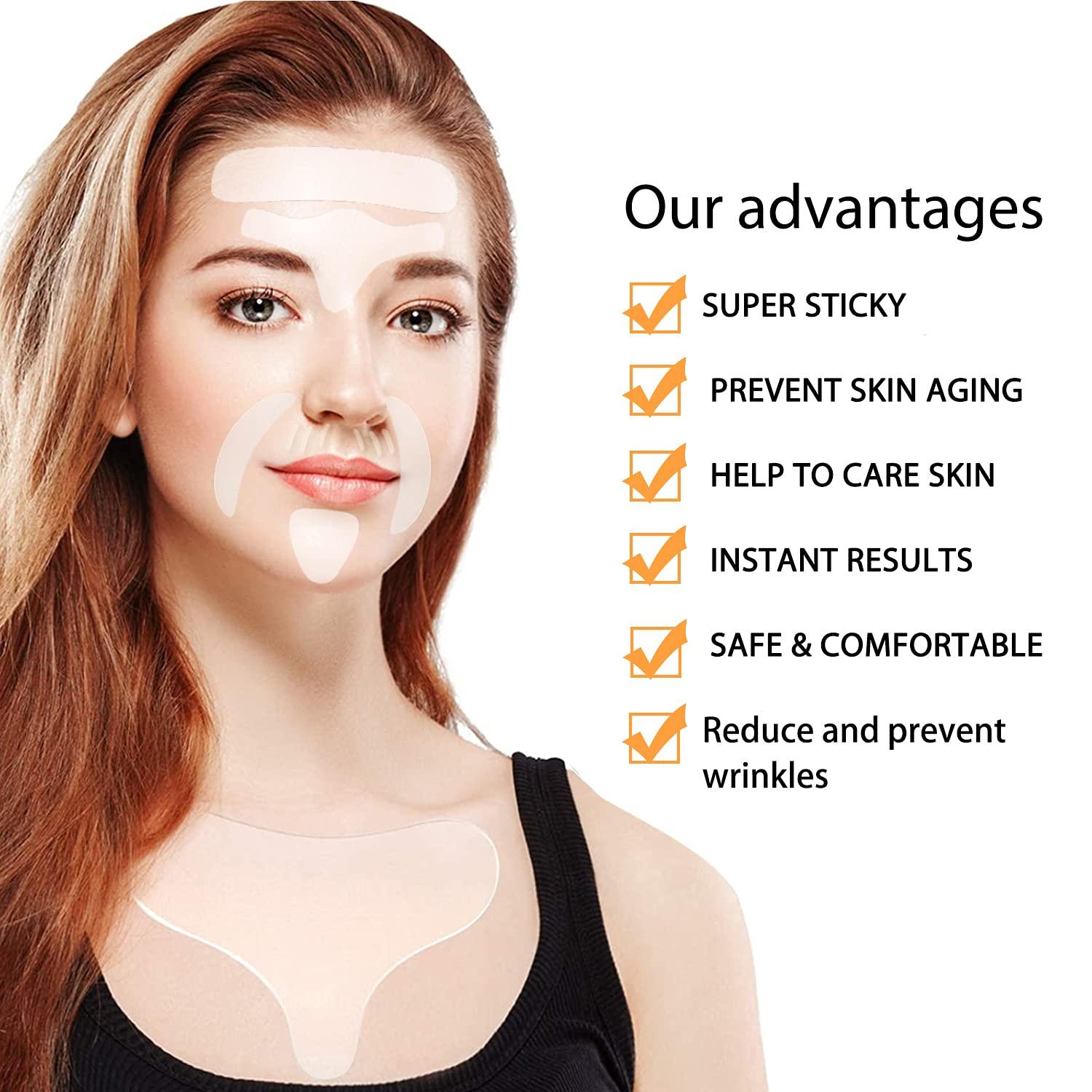 Reusable Anti-Wrinkle Pads - 33 Pieces for Face & Chest | Silicone ...