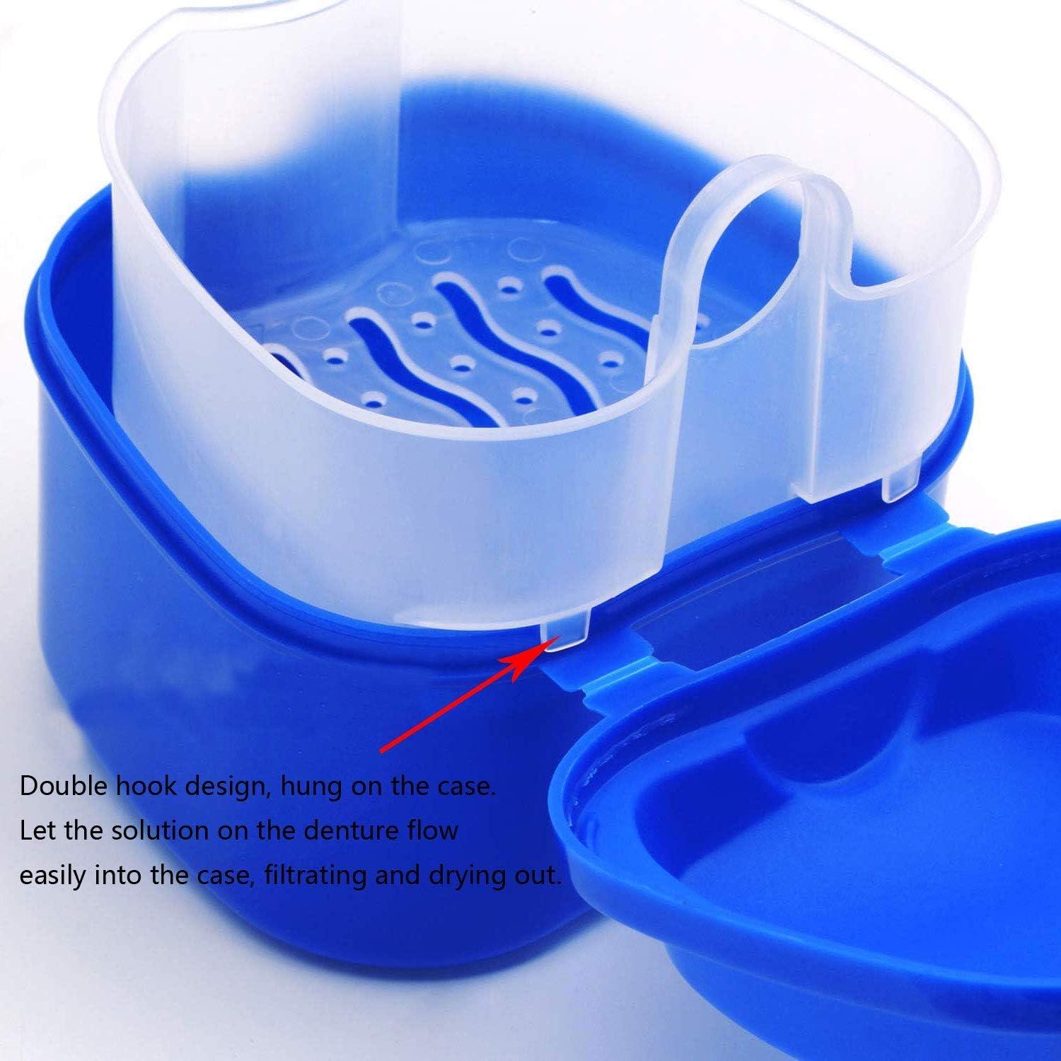 Denture Box with Strainer - Portable False Teeth Storage Container ...